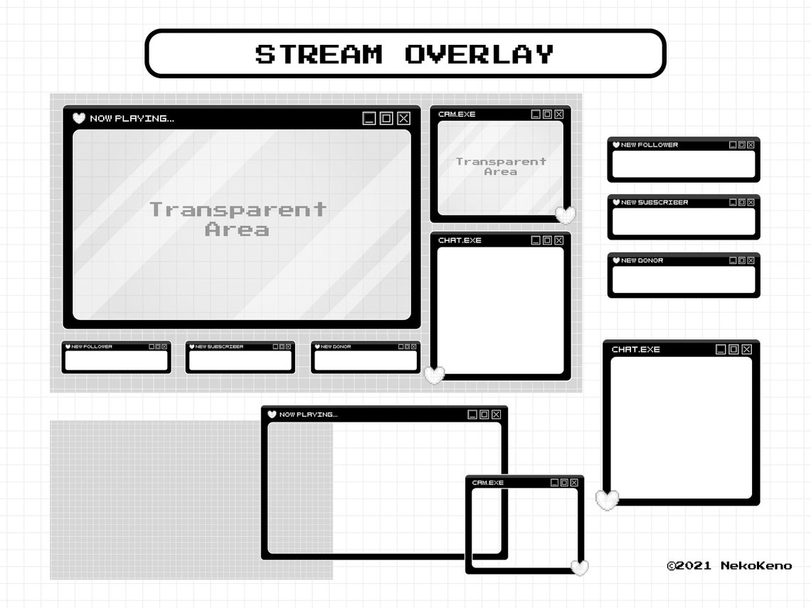 Stream Overlay Package for Twitch Cute Windows Theme Overlay - Etsy