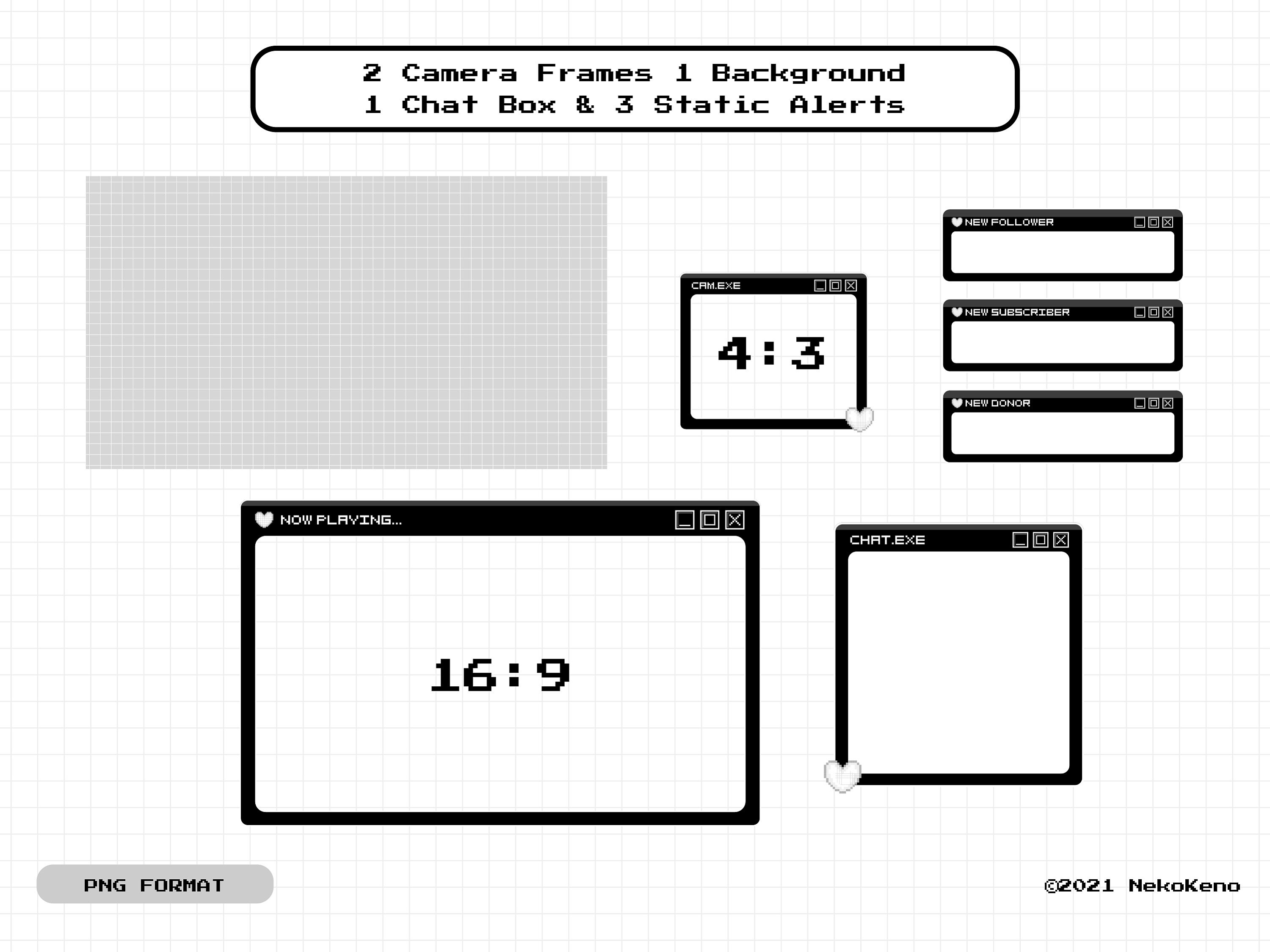 Stream Overlay Package for Twitch Cute Windows Theme Overlay - Etsy