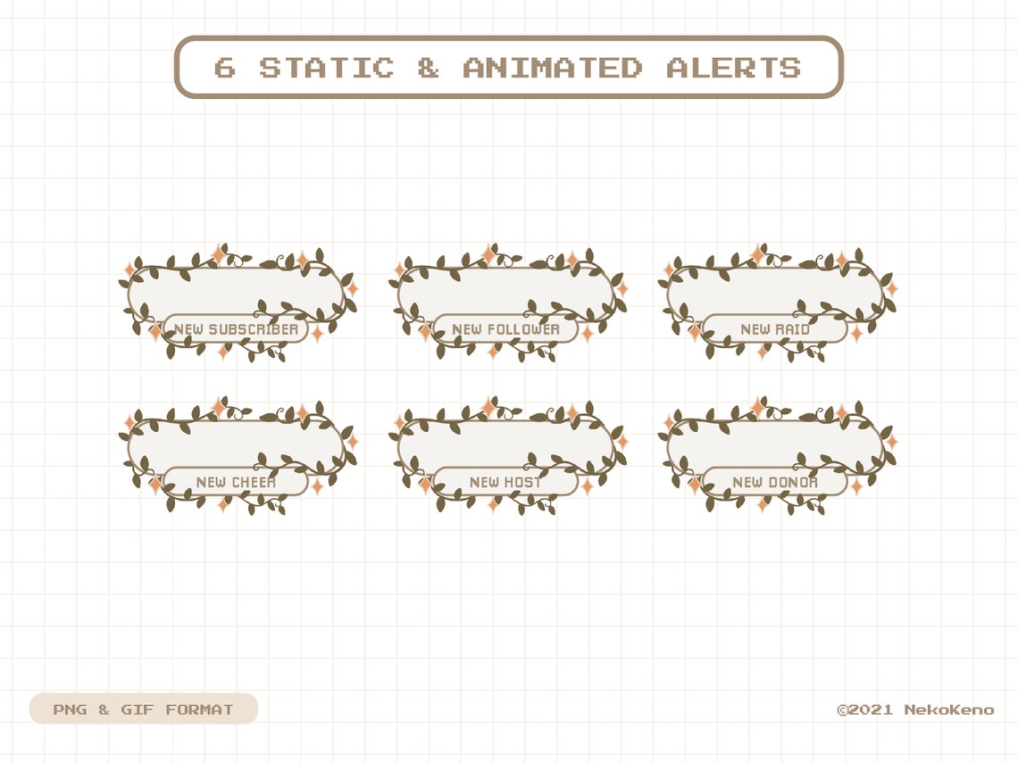 Animated Stream Overlay Package for Twitch Aesthetic Brown - Etsy