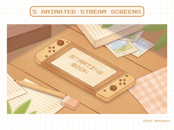 5 Animated Cozy Stream Screens for Twitch Aesthetic Study - Etsy UK