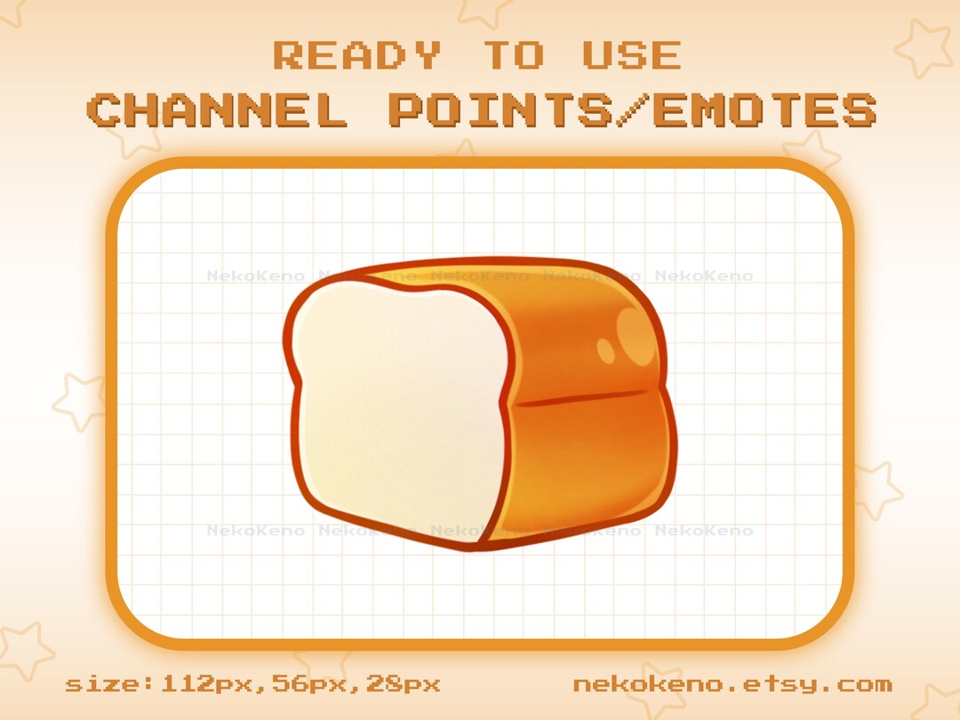Bread Twitch Channel Points, Food Plant Emote Streamer Graphics, Kawaii ...