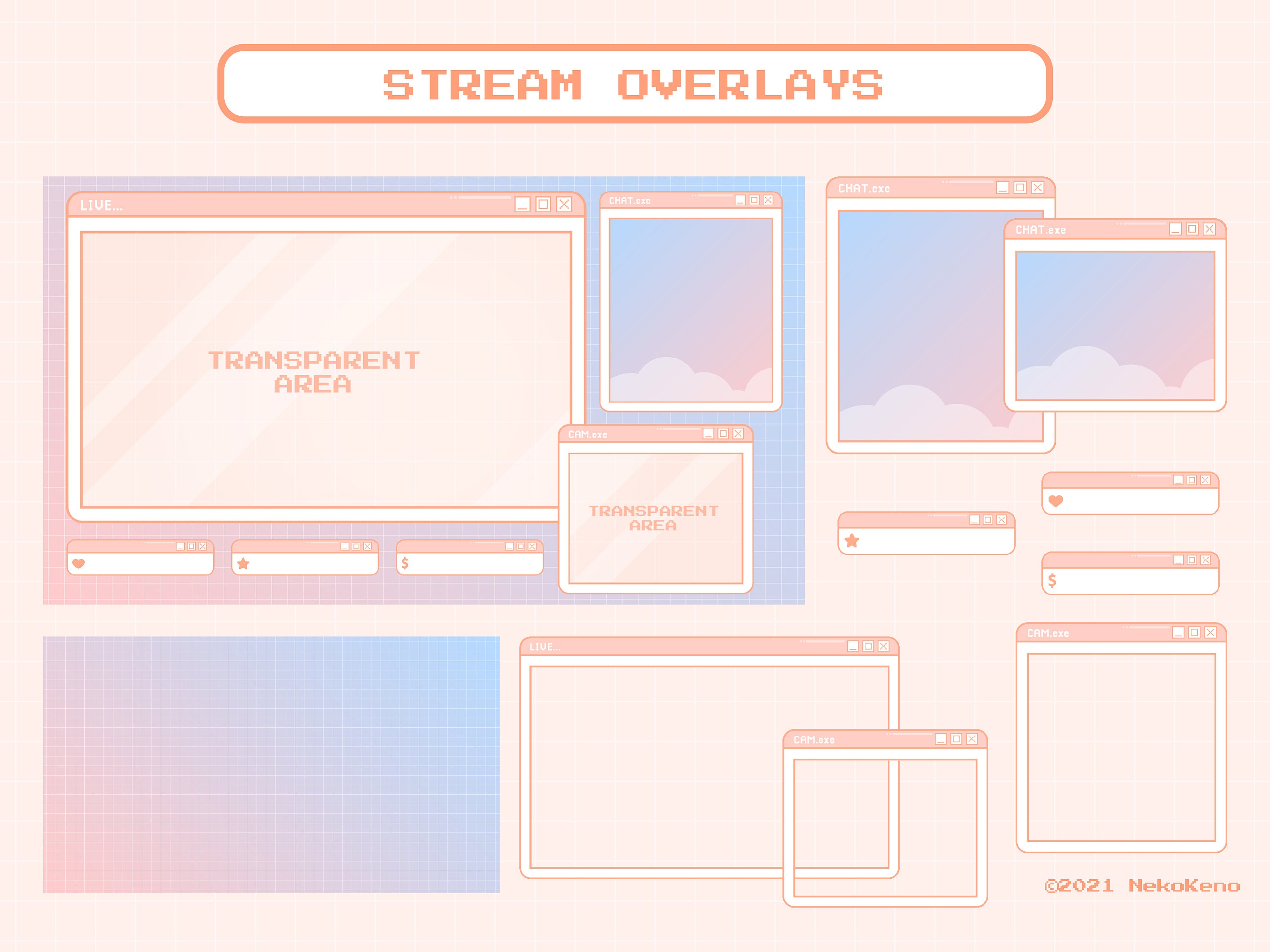 Stream Overlay Package for Twitch Cute Windows Theme Overlay - Etsy Canada