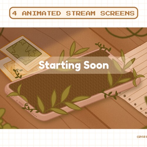4 Animated Cozy Plant Stream Screens for Twitch Aesthetic - Etsy