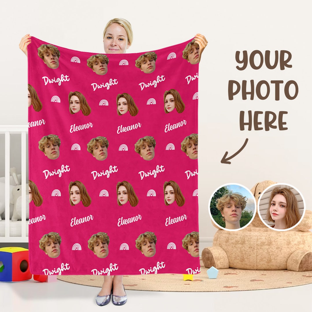 Custom Couple Face Blanket Custom Photo Blanket With Name Custom ...