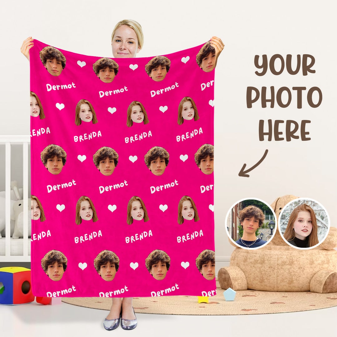 Custom Couple Face Blanket Custom Photo Blanket With Name Custom ...