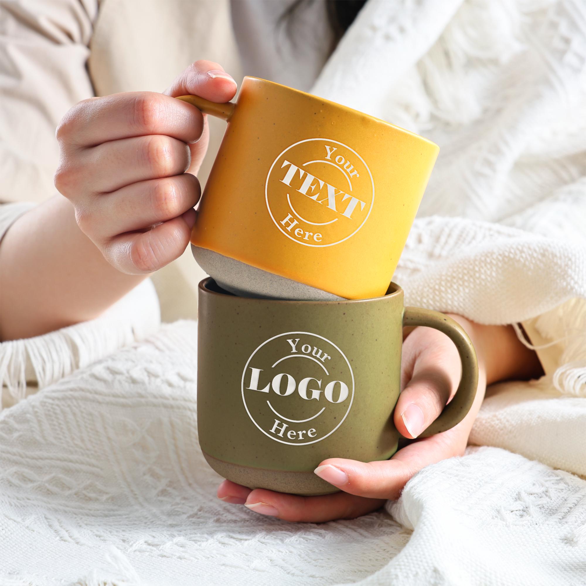 Custom Ceramic Mugs, Engraved Coffee Cup, Personalized Conference Mug ...