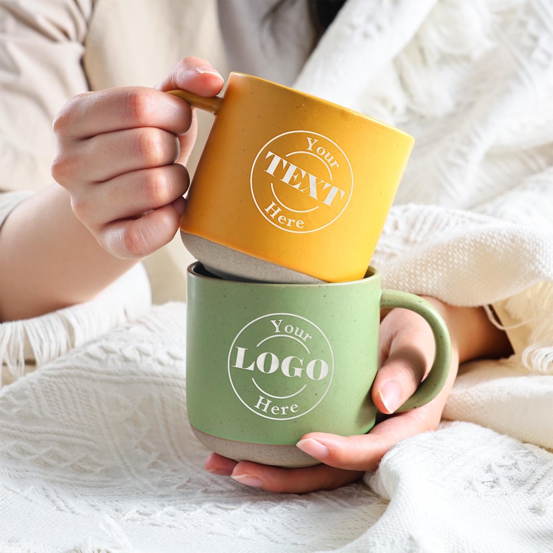 Custom Engraved Ceramic Mug, Personalized Business Gift, Team Employee ...