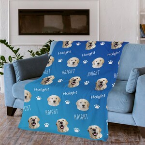 Custom Pet Blanket Custom Dog Photo Blanket With Name Custom Dog ...