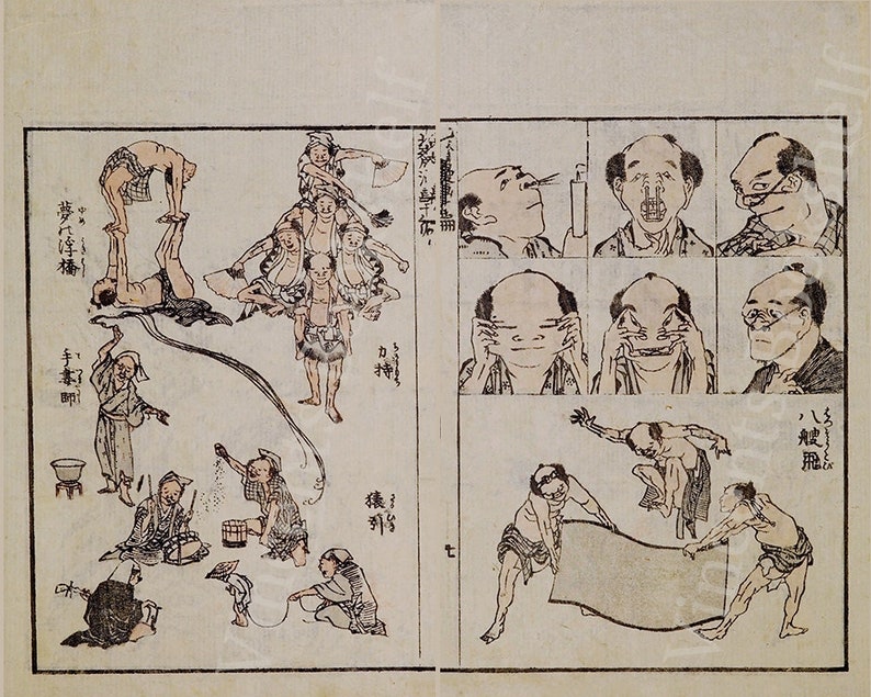 Hokusai La Manga Sketchbooks of Hokusai Katsushika - Japanese Woodblock ...