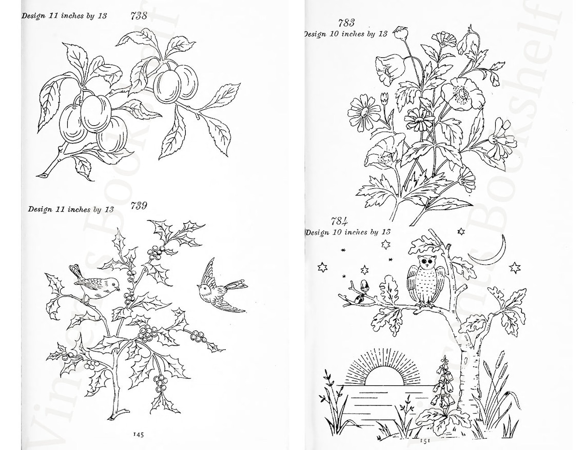 500 Embroidery Design Flowers Pattern Book Embroidery Design - Etsy