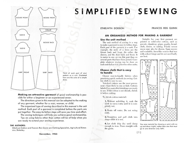 Simplified Sewing Guide to Sewing Step by Step. Vintage Sewing Patterns ...