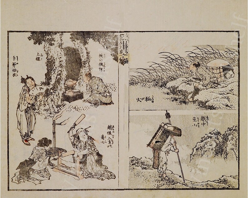 Hokusai La Manga Sketchbooks of Hokusai Katsushika Japanese - Etsy