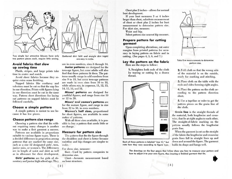 Simplified Sewing Guide to Sewing Step by Step. Vintage Sewing Patterns ...