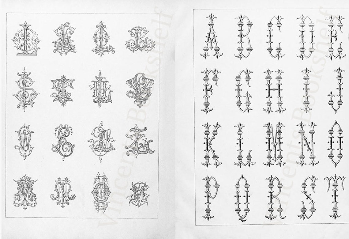 Vintage Embroidery Alphabet Designs by Mesureur. Vintage | Etsy