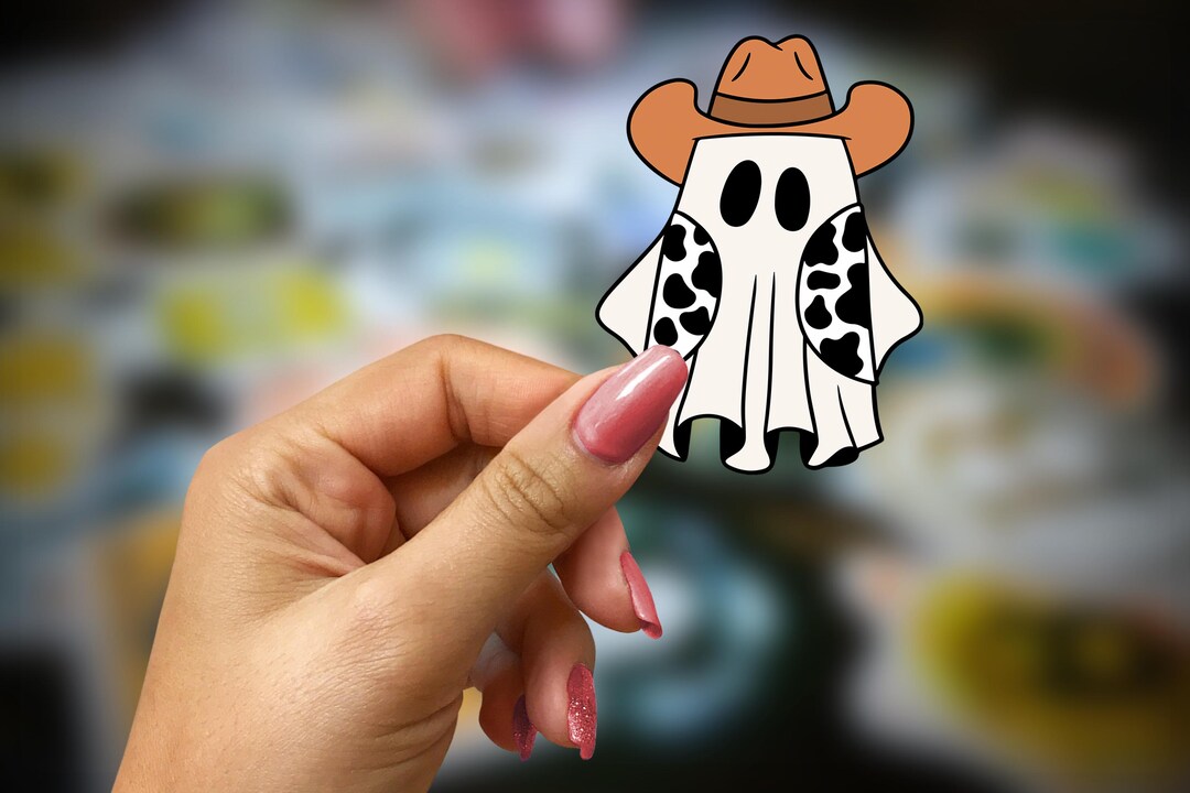 Halloween Kawaii Ghost Sticker Cute Spooky Aesthetic Spirit Vinyl Decal ...