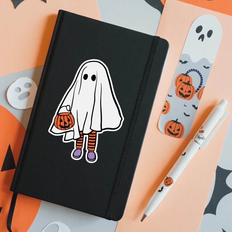 Kawaii Ghost Sticker Cute Spooky Aesthetic Spirit Vinyl Decal for ...