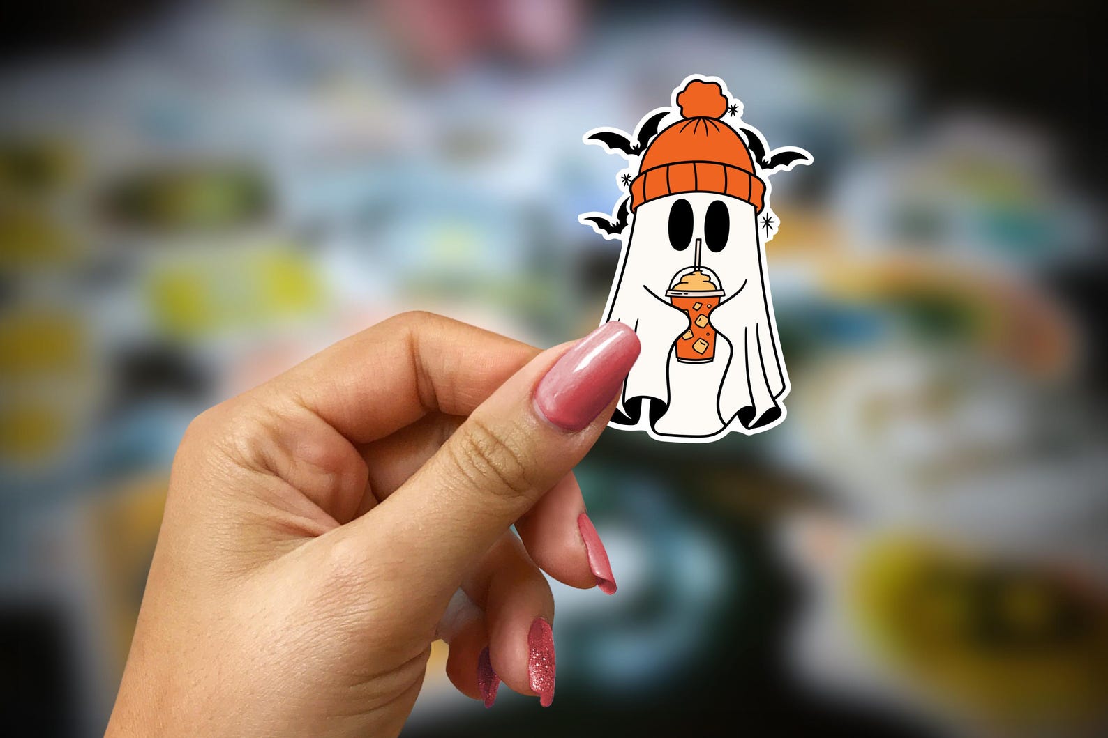 Kawaii Ghost Sticker Cute Spooky Spirit Aesthetic Vinyl Decal for ...
