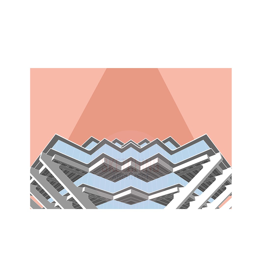 Geisel Library, San Diego, Poster, Artwork, Architecture Print, Wall ...