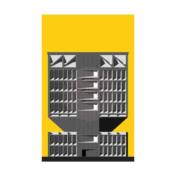 Pirelli Tire Building USA Print Cityscape Poster - Etsy