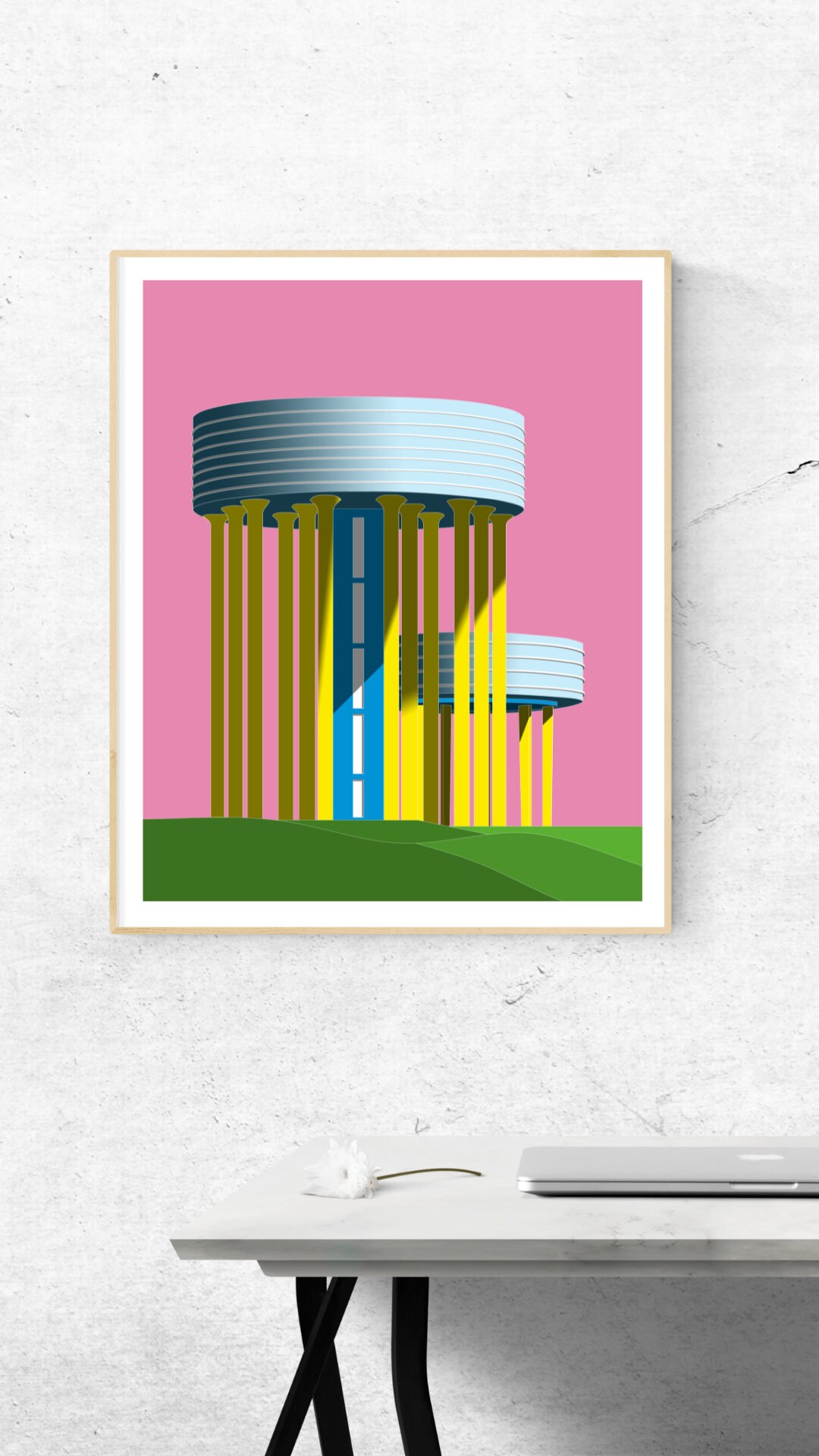 Garthamlock Craigend Water Tower, Glasgow, Architecture Print, Wall Art ...