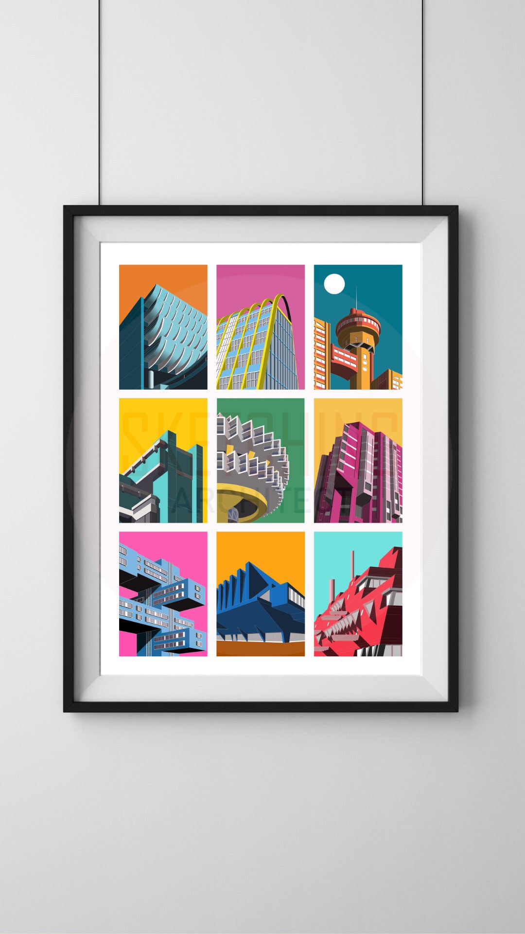 Brutalist Buildings Collage Print Poster Artwork - Etsy