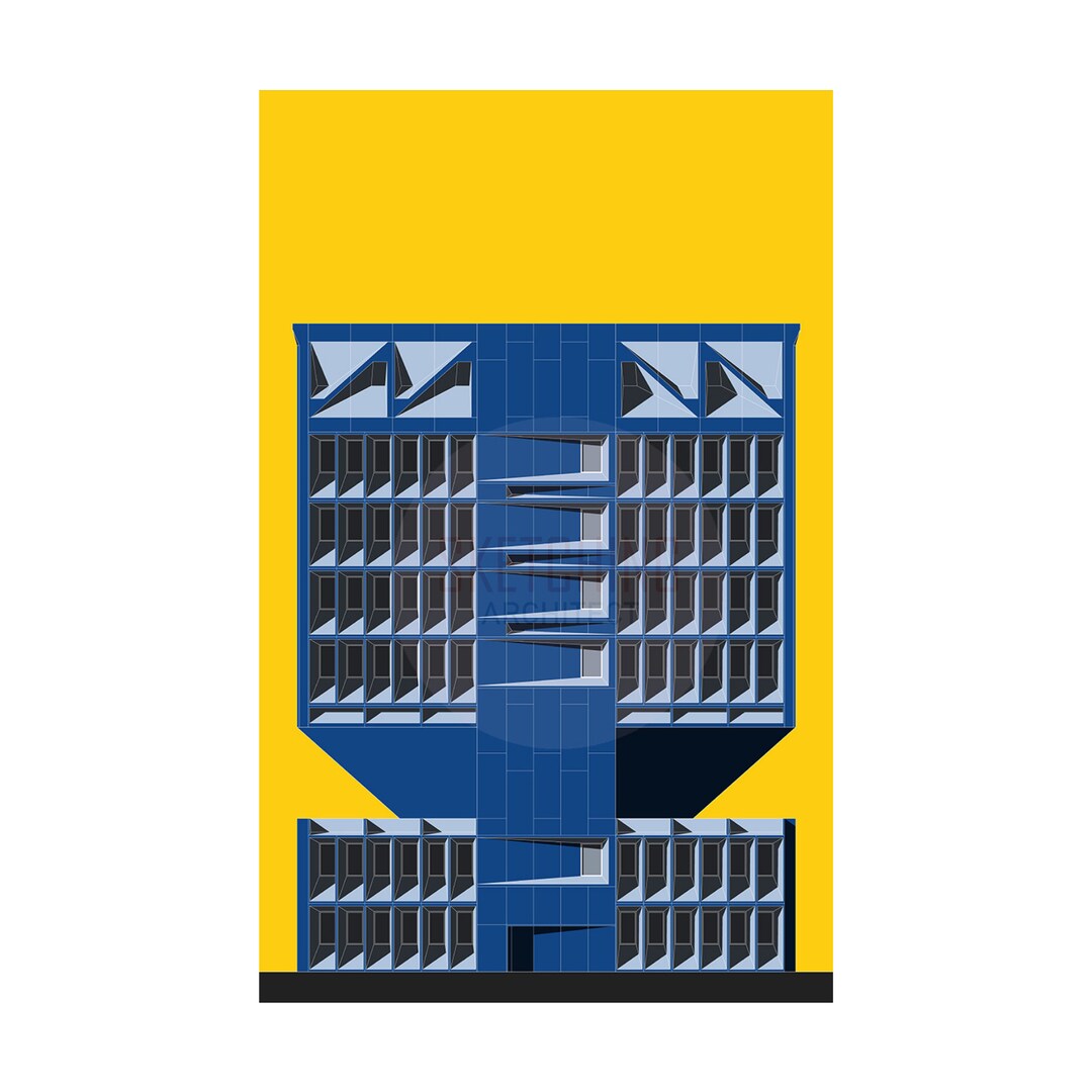 Pirelli Tire Building, USA Print, Cityscape, Poster, Artwork ...