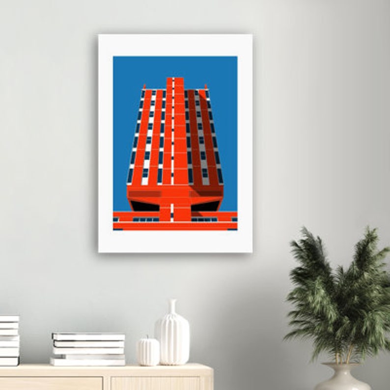 Wrexham Police Station, Brazil, Poster, Artwork, Architecture Print ...