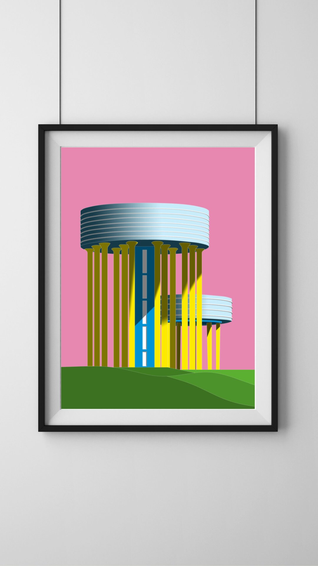Garthamlock Craigend Water Tower, Glasgow, Architecture Print, Wall Art ...