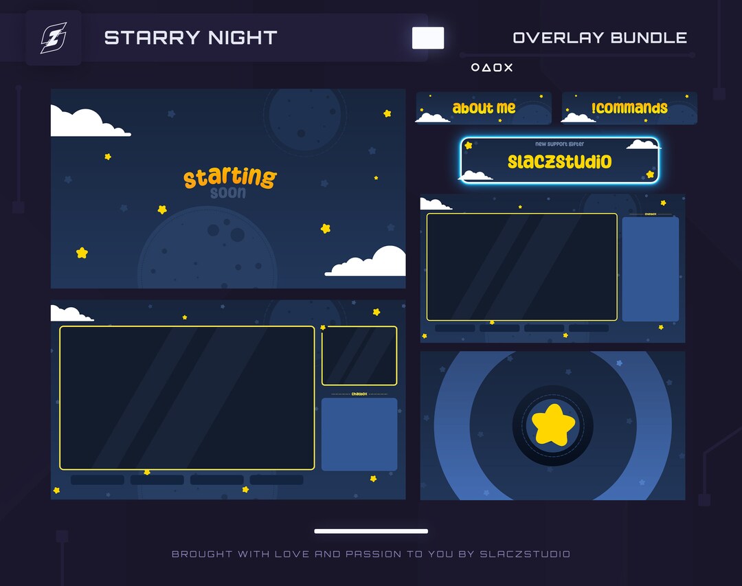 ANIMATED TWITCH STREAM Overlay Package - Twitch Panels - Twitch Alerts ...