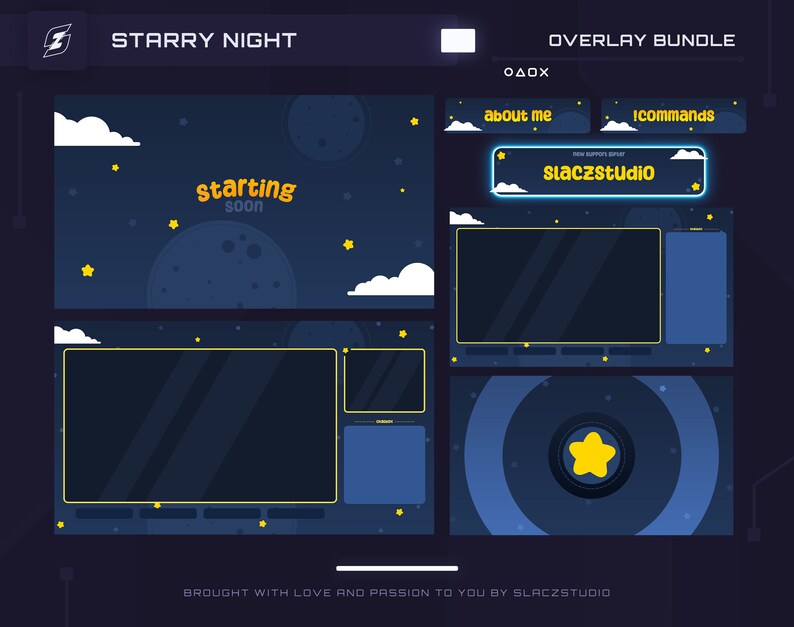 ANIMATED TWITCH STREAM Overlay Package - Twitch Panels - Twitch Alerts ...
