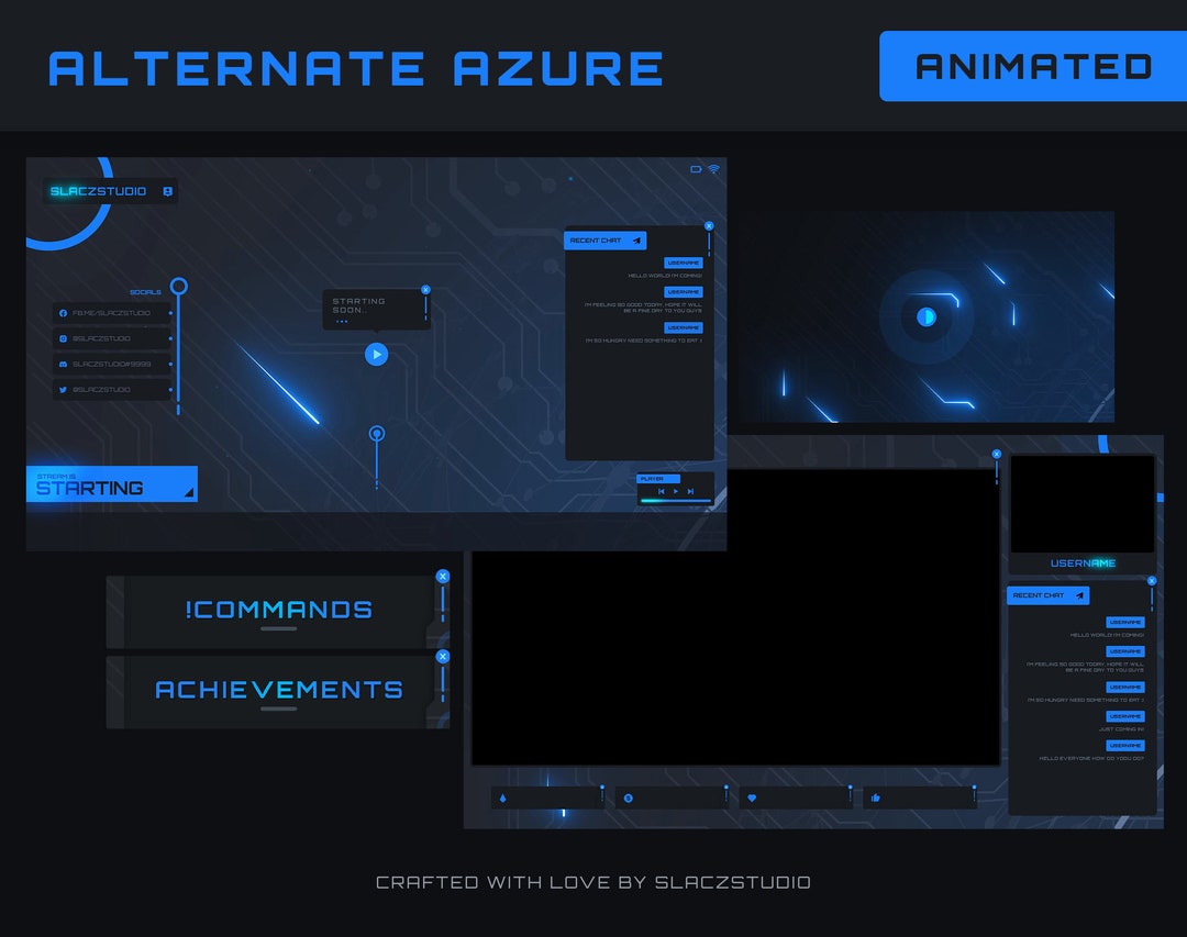 ANIMATED TWITCH STREAM Overlay Pack – Twitch Panels – Twitch Screen ...
