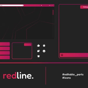 Redline: Vtuber Overlay Stream Pack • Custom Chat Widget • Minimal ...