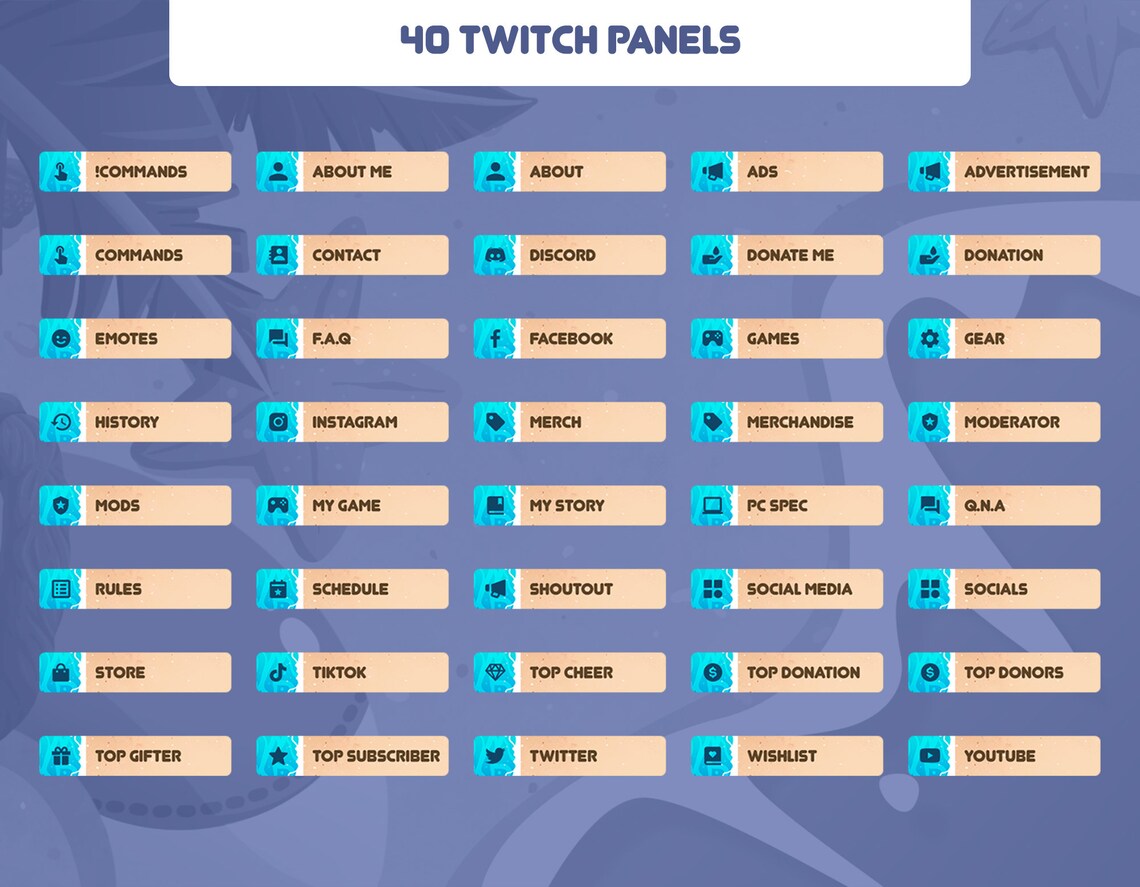 ANIMATED TWITCH STREAM Overlay Package Twitch Panels Twitch Alerts ...