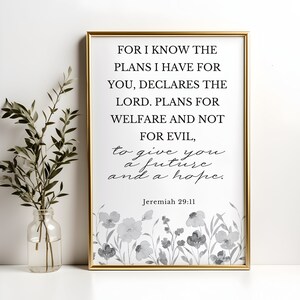 Jeremiah 29:11 Scripture Wall Art, Wall Decor, Sign, Digital Download ...