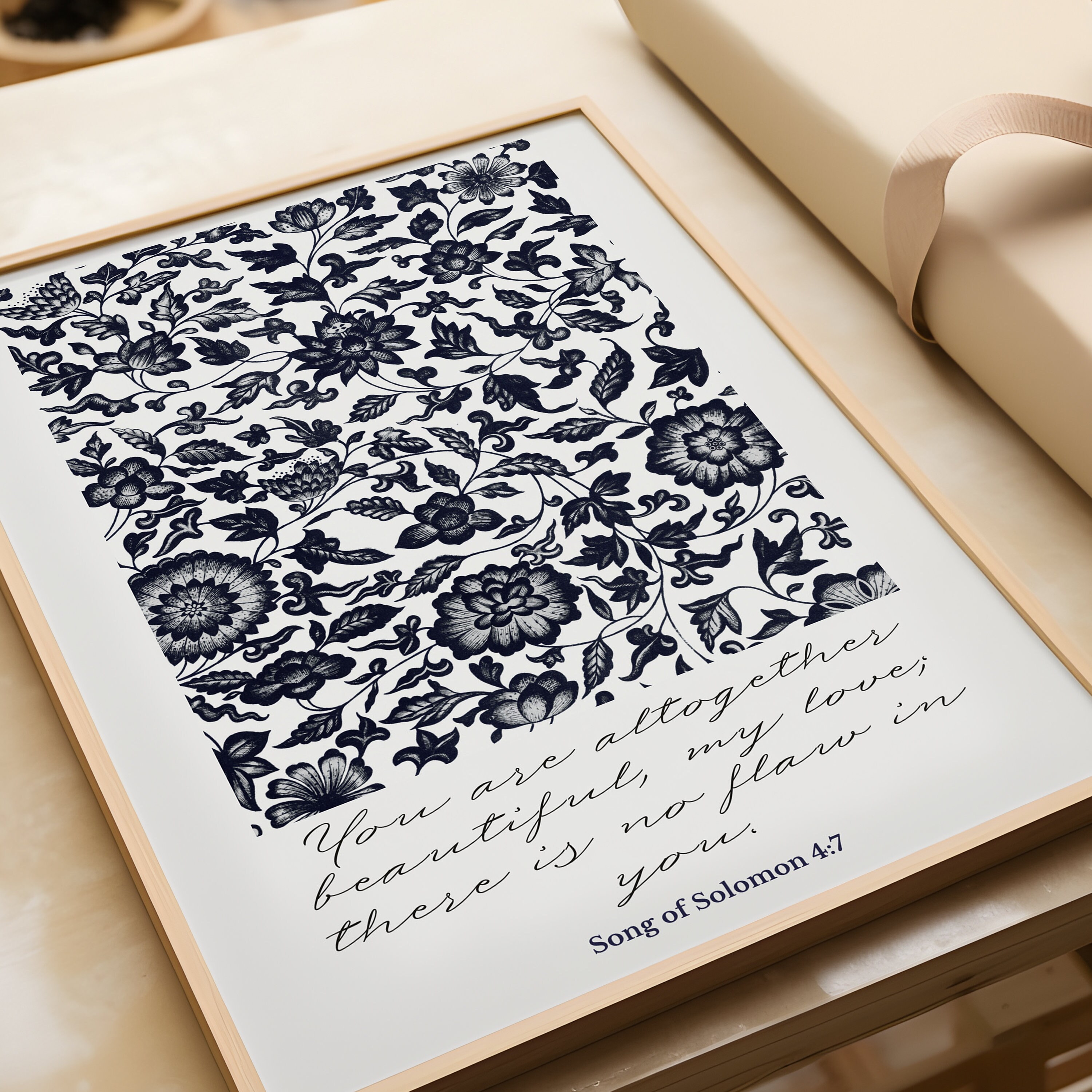 Song of Solomon 4:7 Scripture Wall Art, Wall Decor, Sign, Digital ...