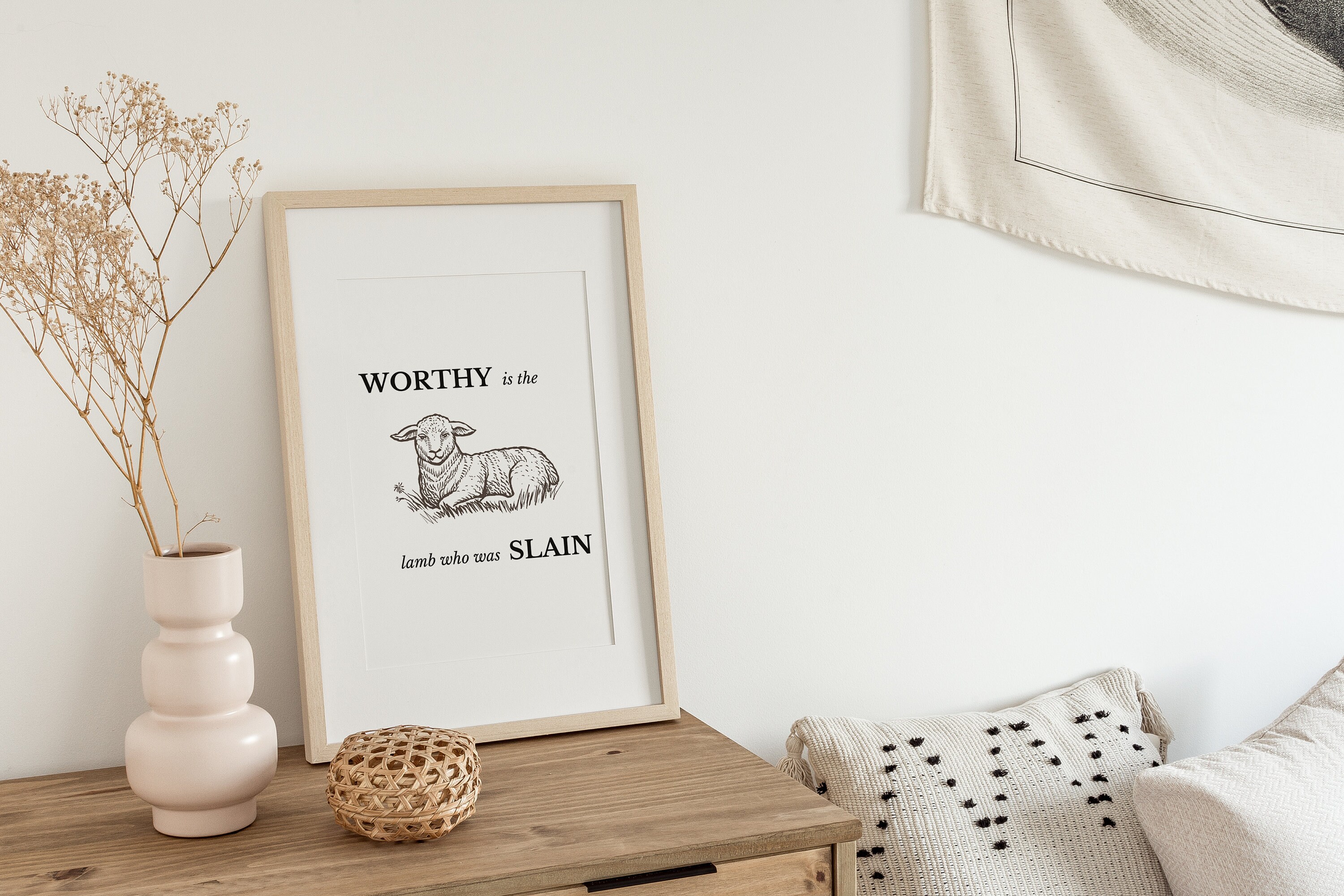 Worthy Is The Lamb Scripture Wall Art Wall Decor Sign Digital