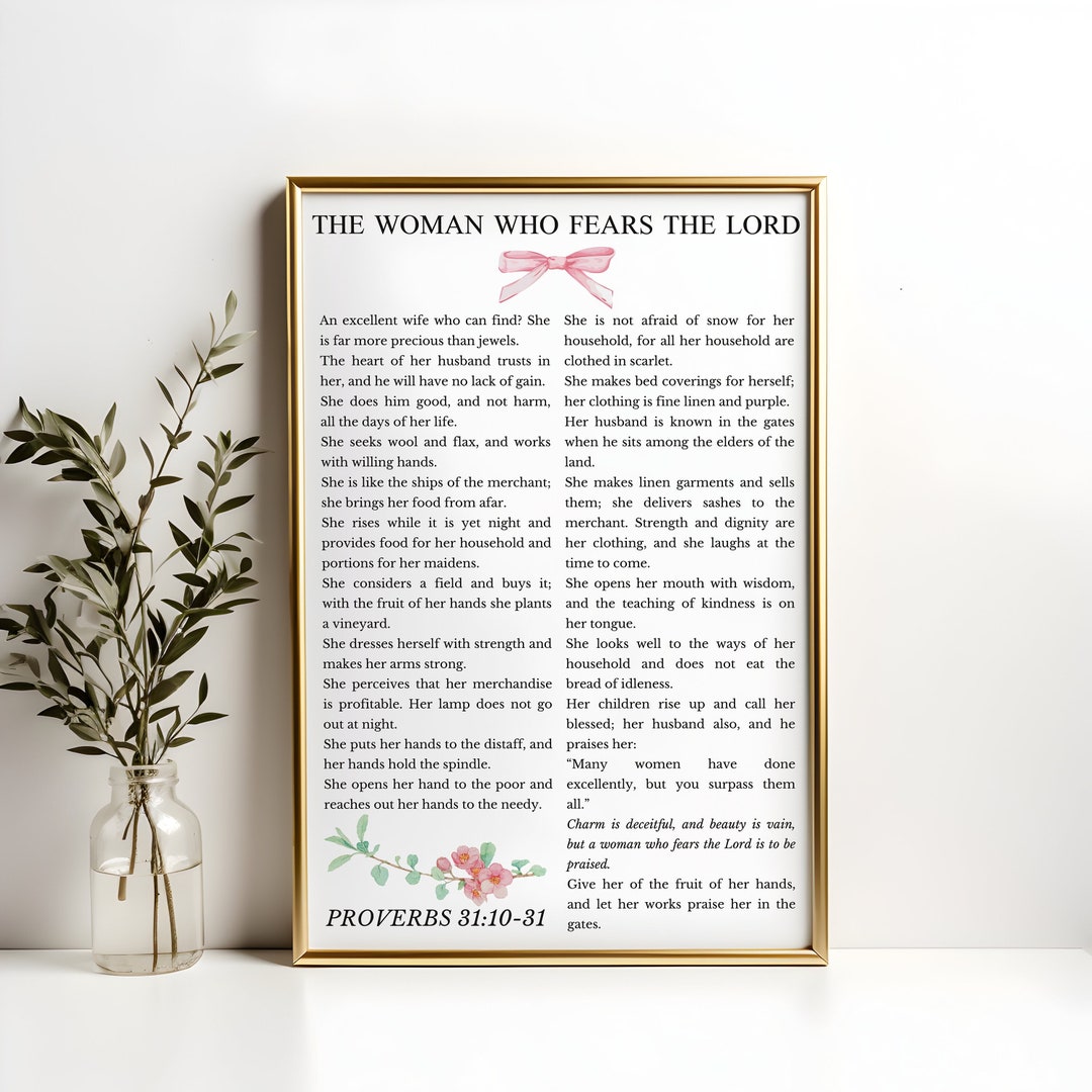 Proverbs 31:10-31 Woman of God Scripture Wall Art, Wall Decor, Sign ...