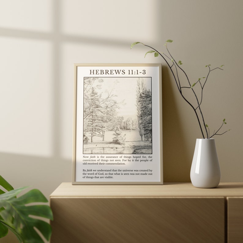 Hebrews 11:1-3 Scripture Wall Art, Wall Decor, Sign, Digital Download ...