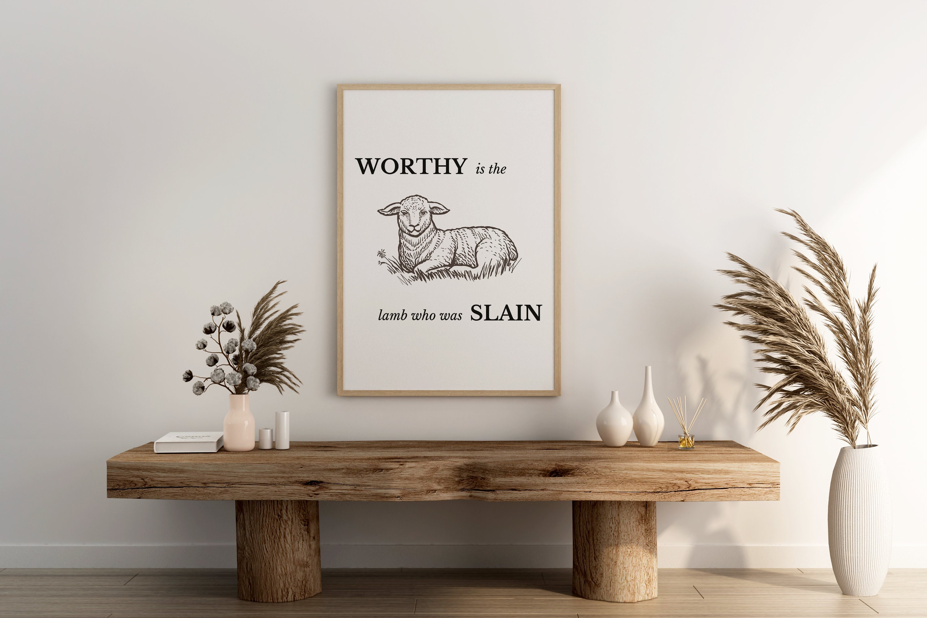 Worthy is the Lamb Scripture Wall Art, Wall Decor, Sign, Digital ...