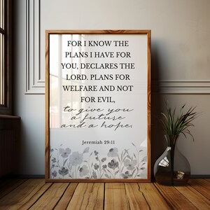 Jeremiah 29:11 Scripture Wall Art, Wall Decor, Sign, Digital Download ...