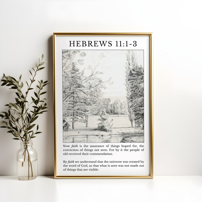 Hebrews 11:1-3 Scripture Wall Art, Wall Decor, Sign, Digital Download ...