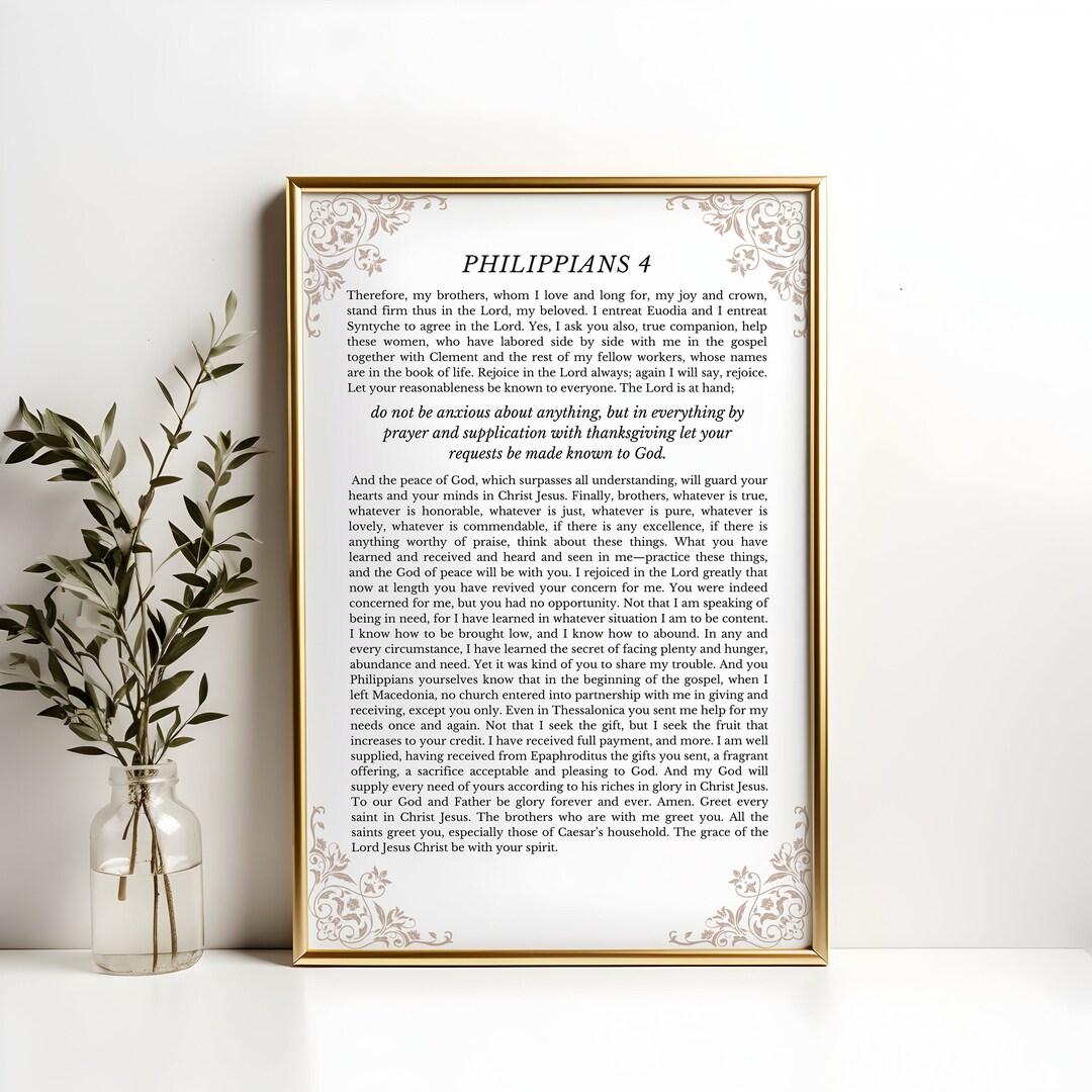 Philippians 4 Scripture Wall Art, Wall Decor, Sign, Digital Download ...