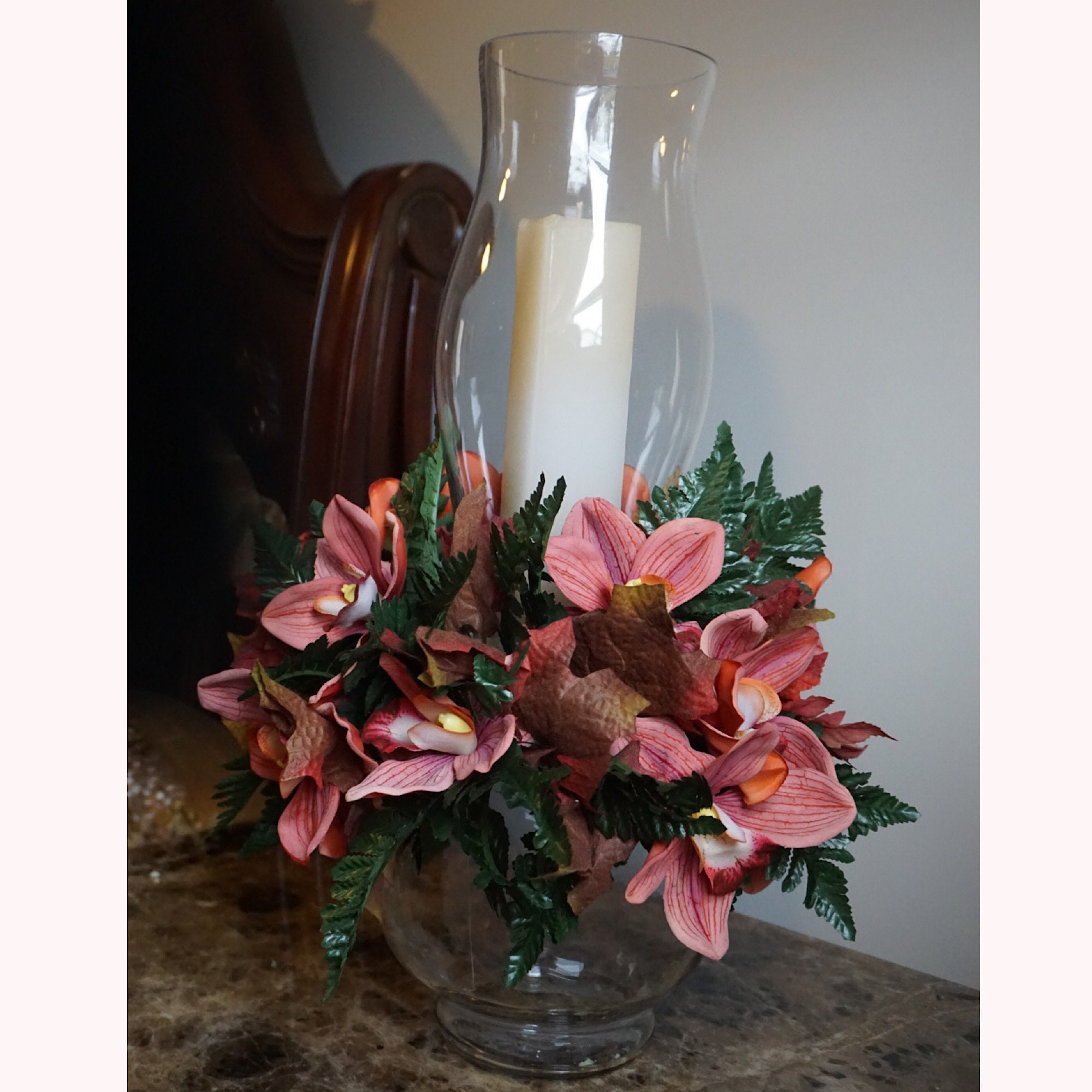 Tall Centerpiece With Artificial Flowers - Etsy