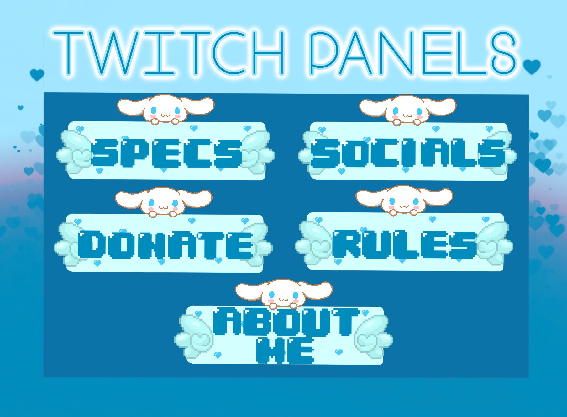 Cute Blue Twitch Panels - Etsy