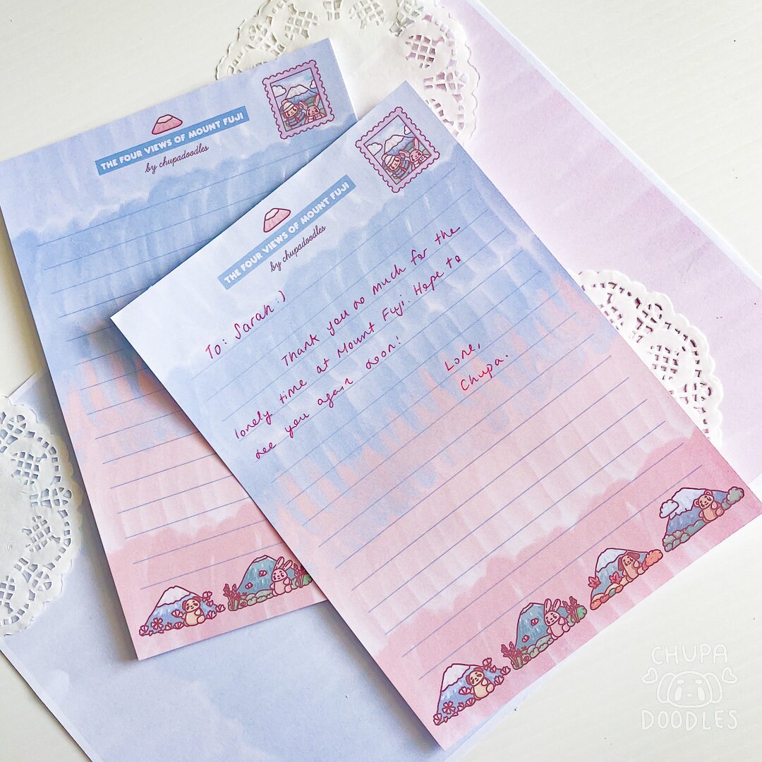 A5 Kawaii Mount Fuji Notepad , Handmade Notepad , Kawaii Notepad ...