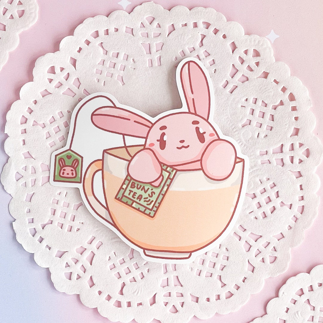 Tea Cup Stickers Kawaii Sticker Die Cut Sticker Cute Sticker - Etsy