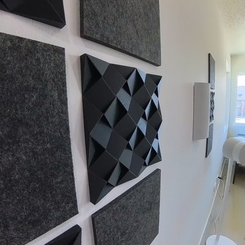 Black 3d Wall Panels - Etsy
