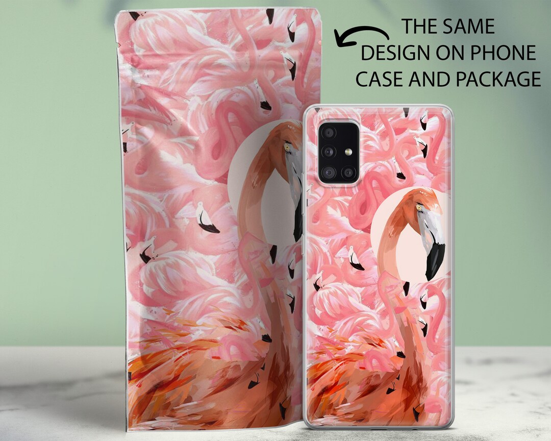 Pink Flamingo Phone Case Tropical Flamingo Cover for S25 Edge S25 FE ...