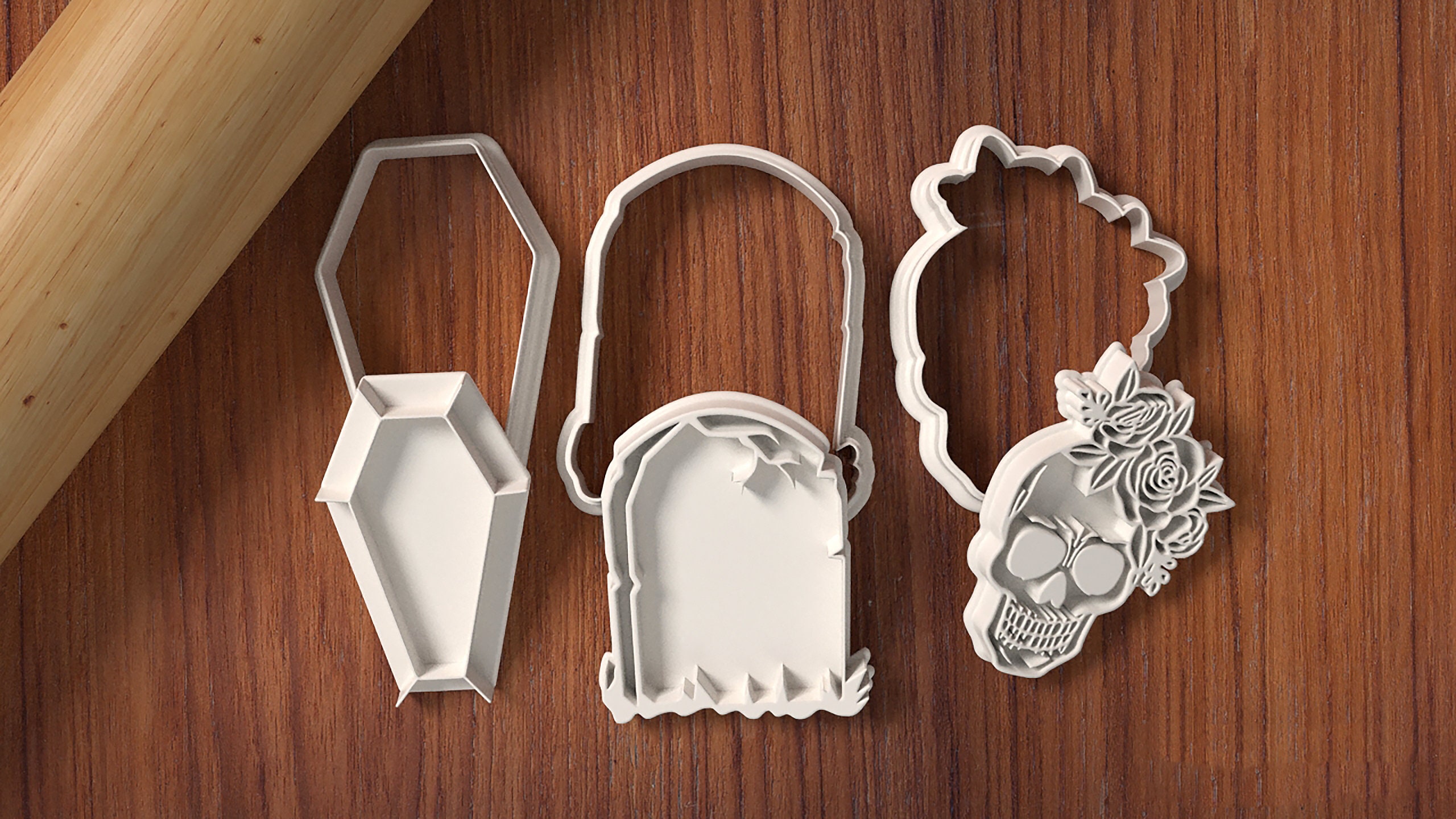 Skull Cookie Cutter Set Coffin Cookie Cutter Tombstone - Etsy