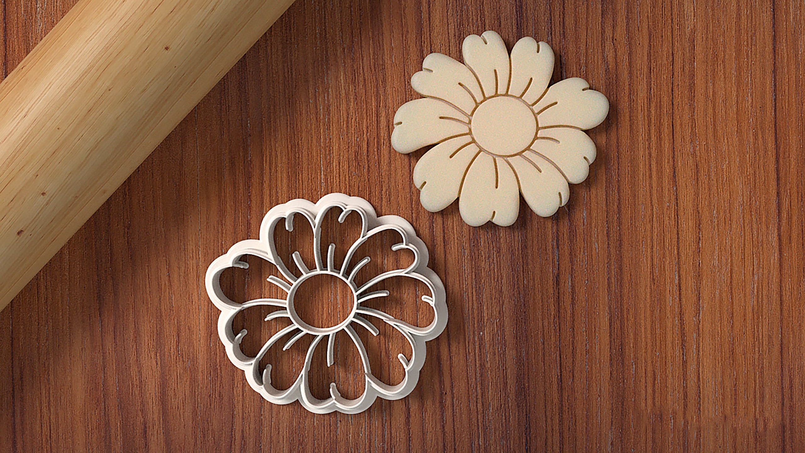 Chamomile Flower Cutter 2 Cookie Stamp Biscuit Cutter - Etsy UK